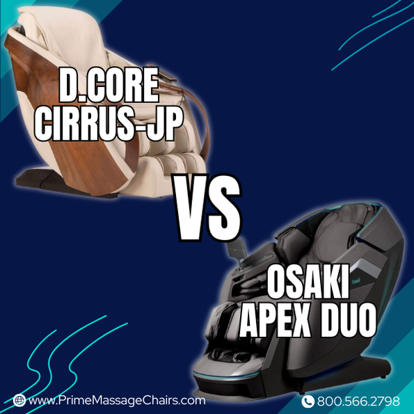 D.Core Cirrus-JP vs. Osaki Apex Duo — Prime Massage Chairs