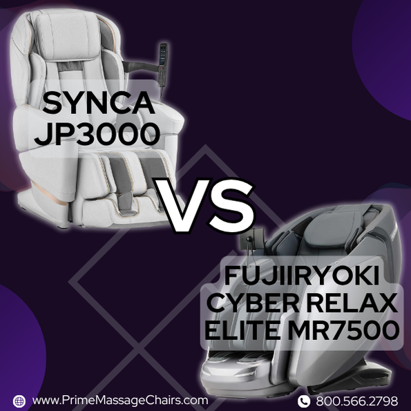 Synca JP3000 vs. Fujiiryoki Cyber Relax Elite MR7500 — Prime Massage Chairs